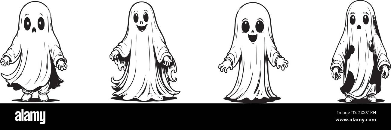 Cute little ghosts Stock Vector Image & Art - Alamy