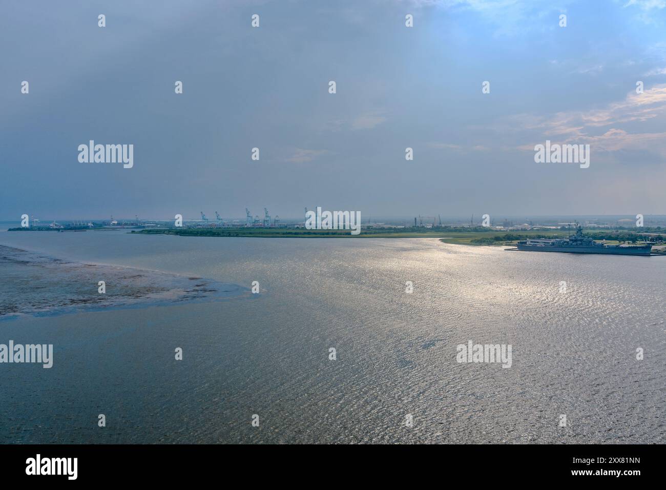 Aerial view of Mobile Bay in August Stock Photo - Alamy