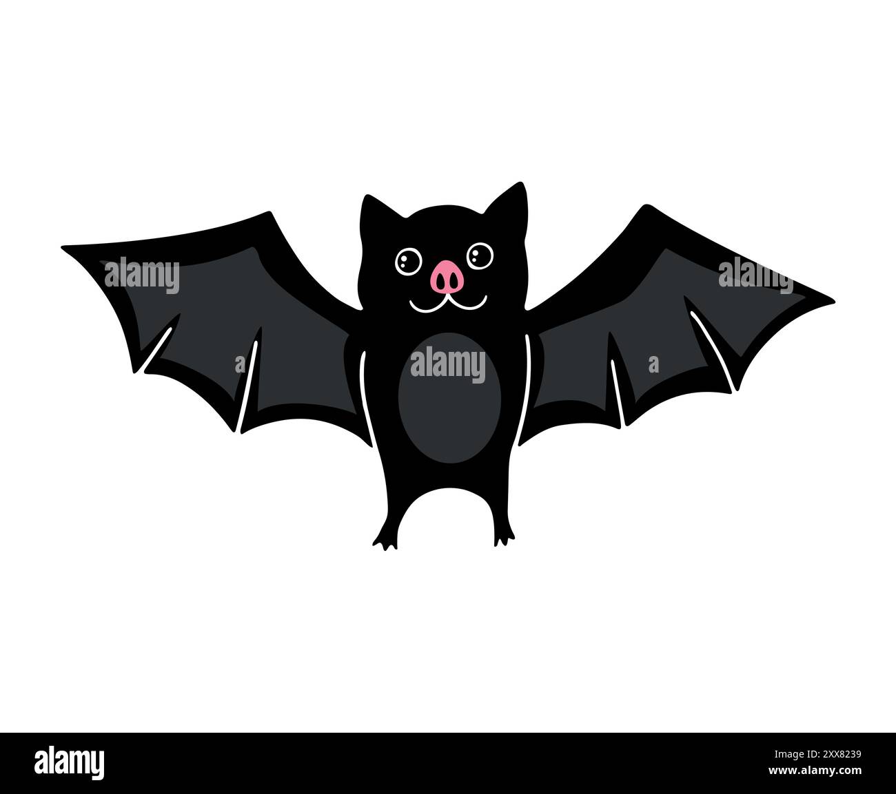 Cute cartoon doodle bat Stock Vector Images - Alamy