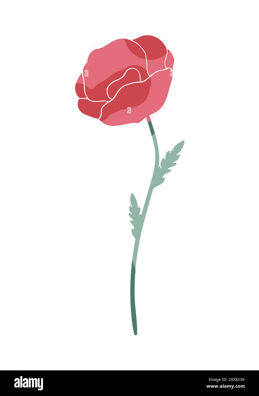 Poppy flower silhouette painted in different colors. Vector ...