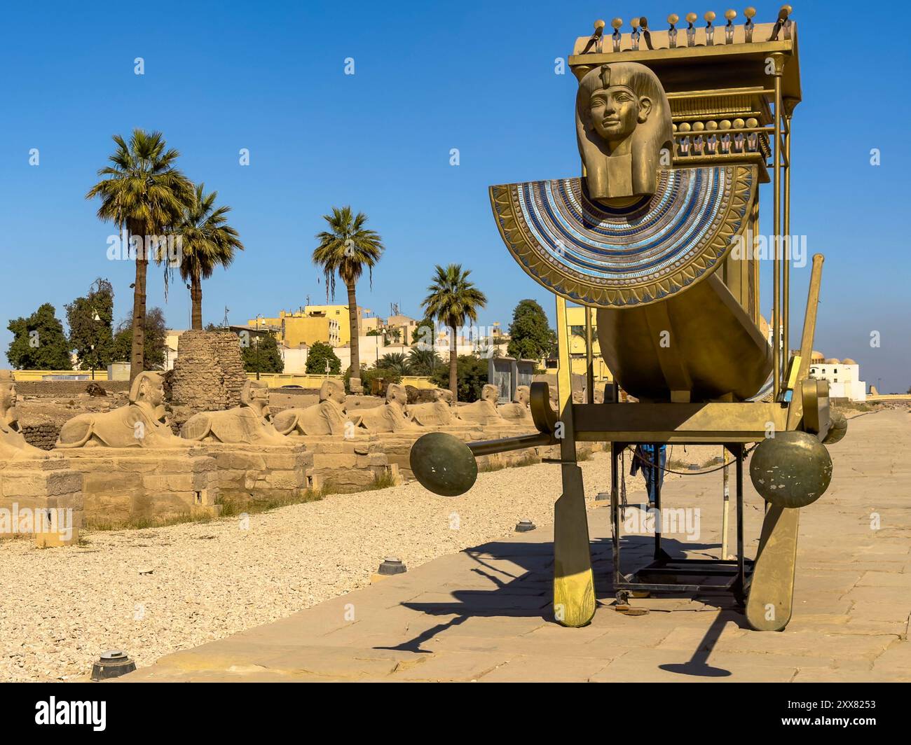 The sacred journey of a solar boat as it sails between the temples of ...