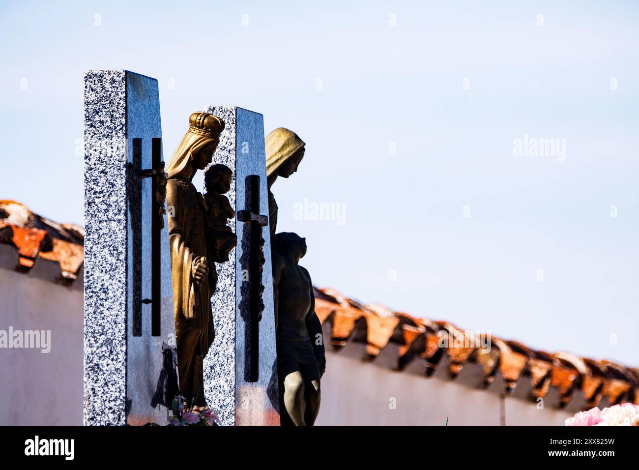 Statue of Virgin Maria n the Alhambra cemetery Stock Photo - Alamy