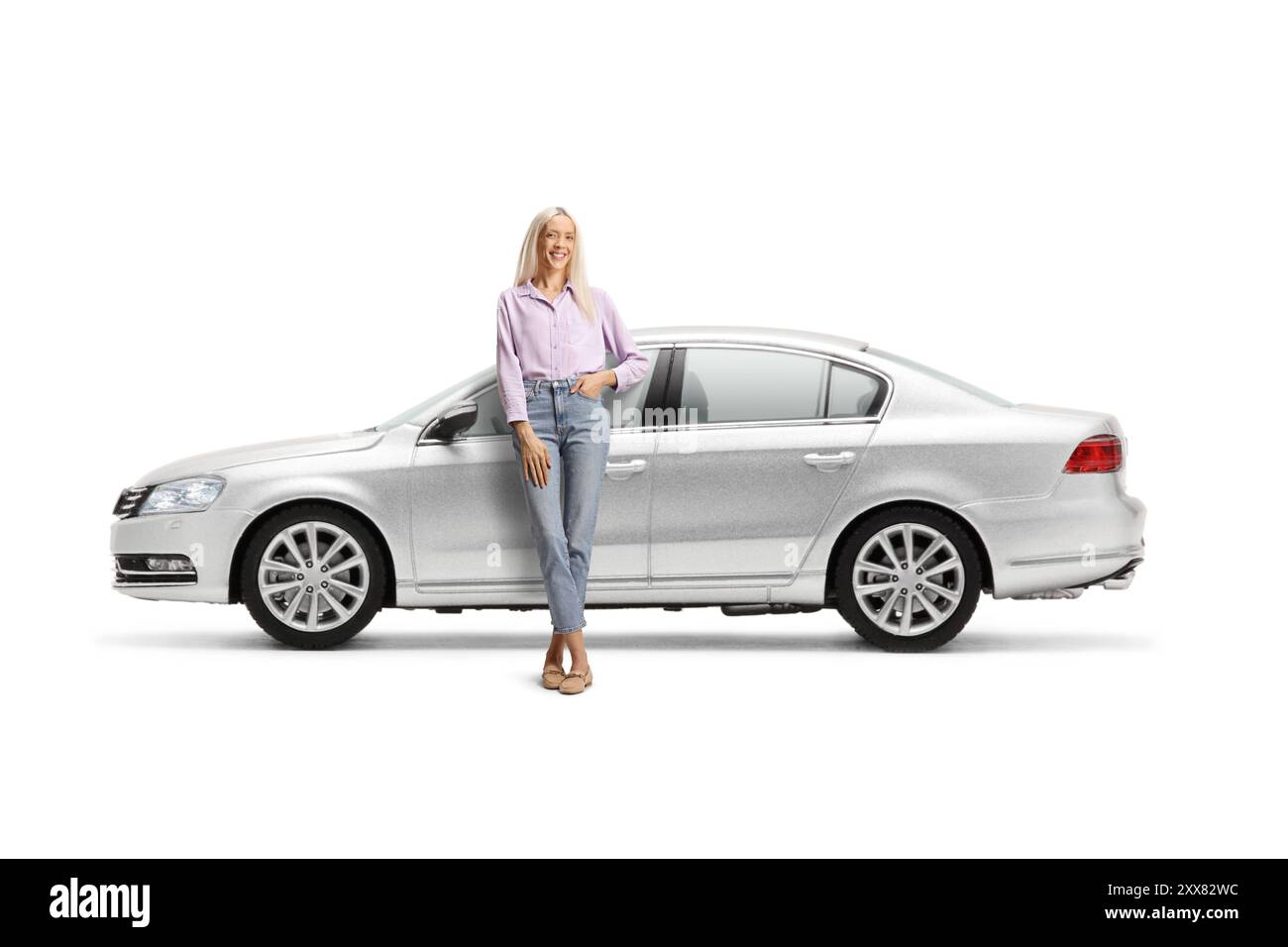 Leaning on a car Cut Out Stock Images & Pictures - Alamy