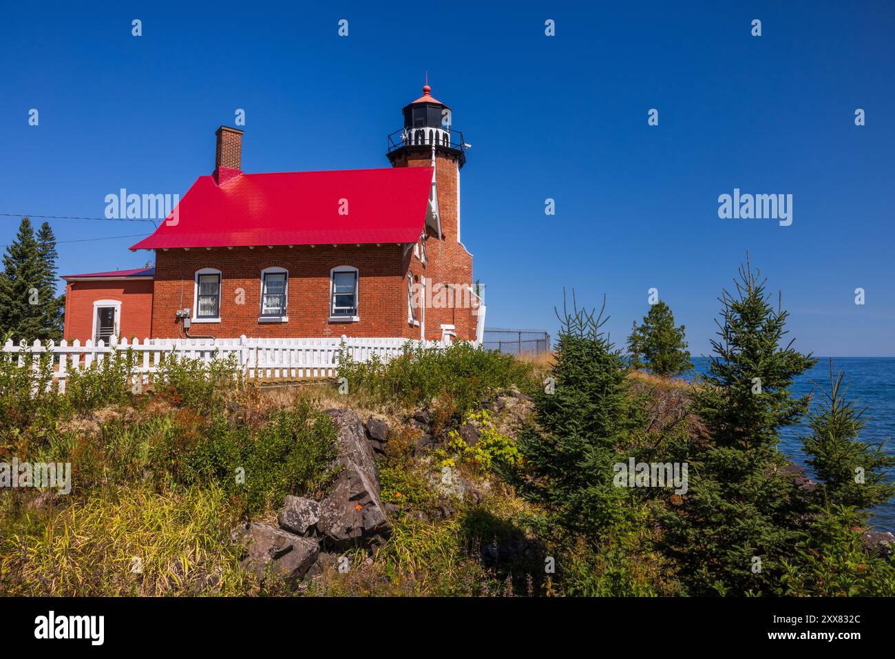 Eagle Harbor Lighthouse Along Lake Superior Stock Photo - Alamy