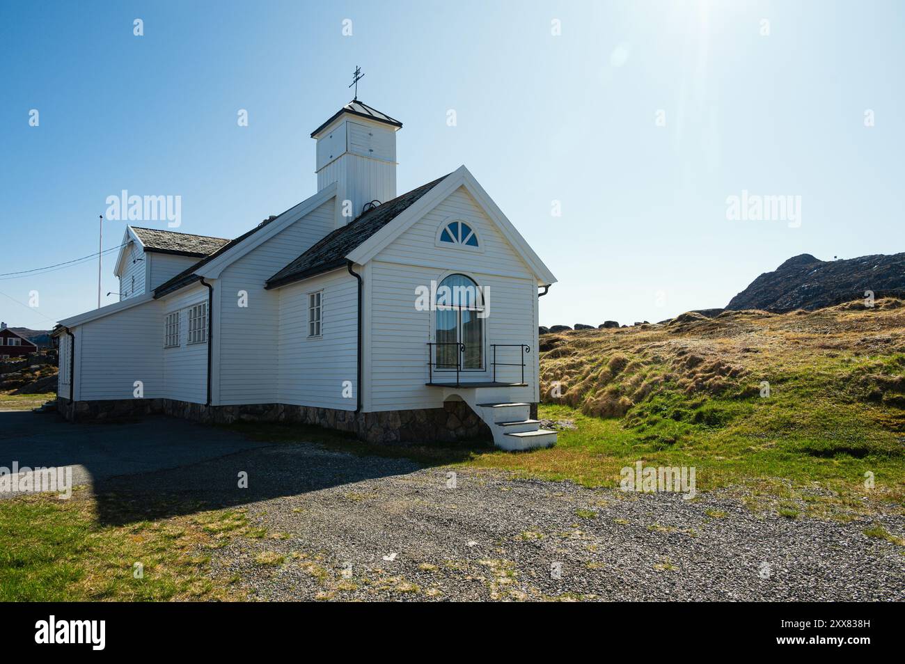 views of the fishing village of Giesvaer and its surroundings, Mageroya ...