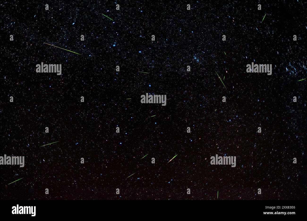 Perseids meteor shower on the night sky Stock Photo - Alamy