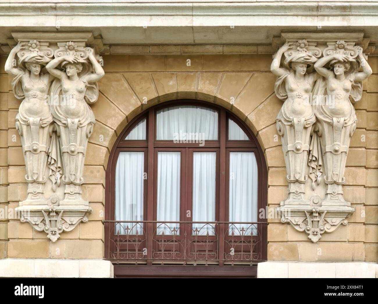 Architectural detail of the Teatro Arriaga opera house rebuilt in 1985 ...