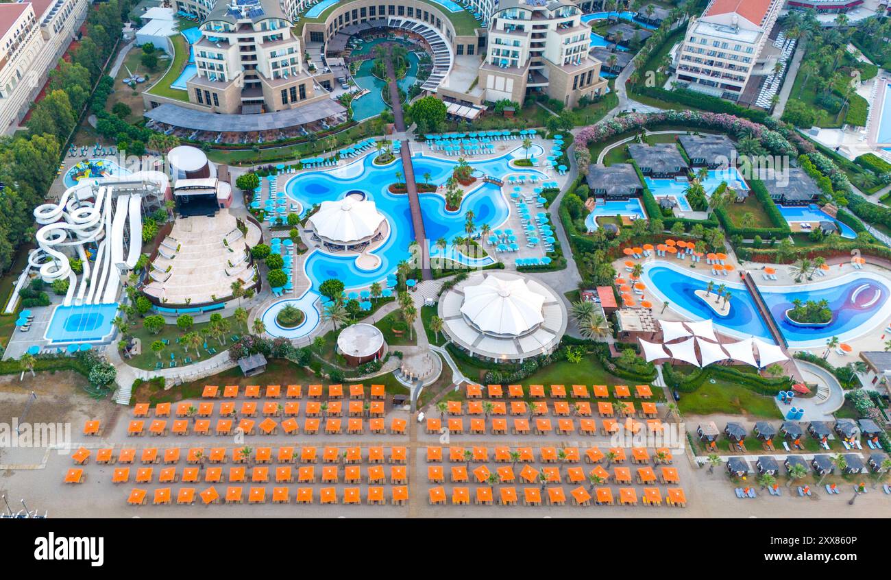 Belek, Antalya, Turkey - July 16, 2024: Aerial drone view of Kaya ...