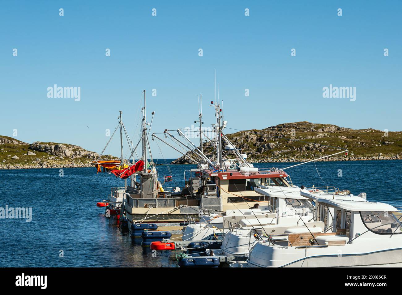 views of the fishing village of Giesvaer and its surroundings, Mageroya ...