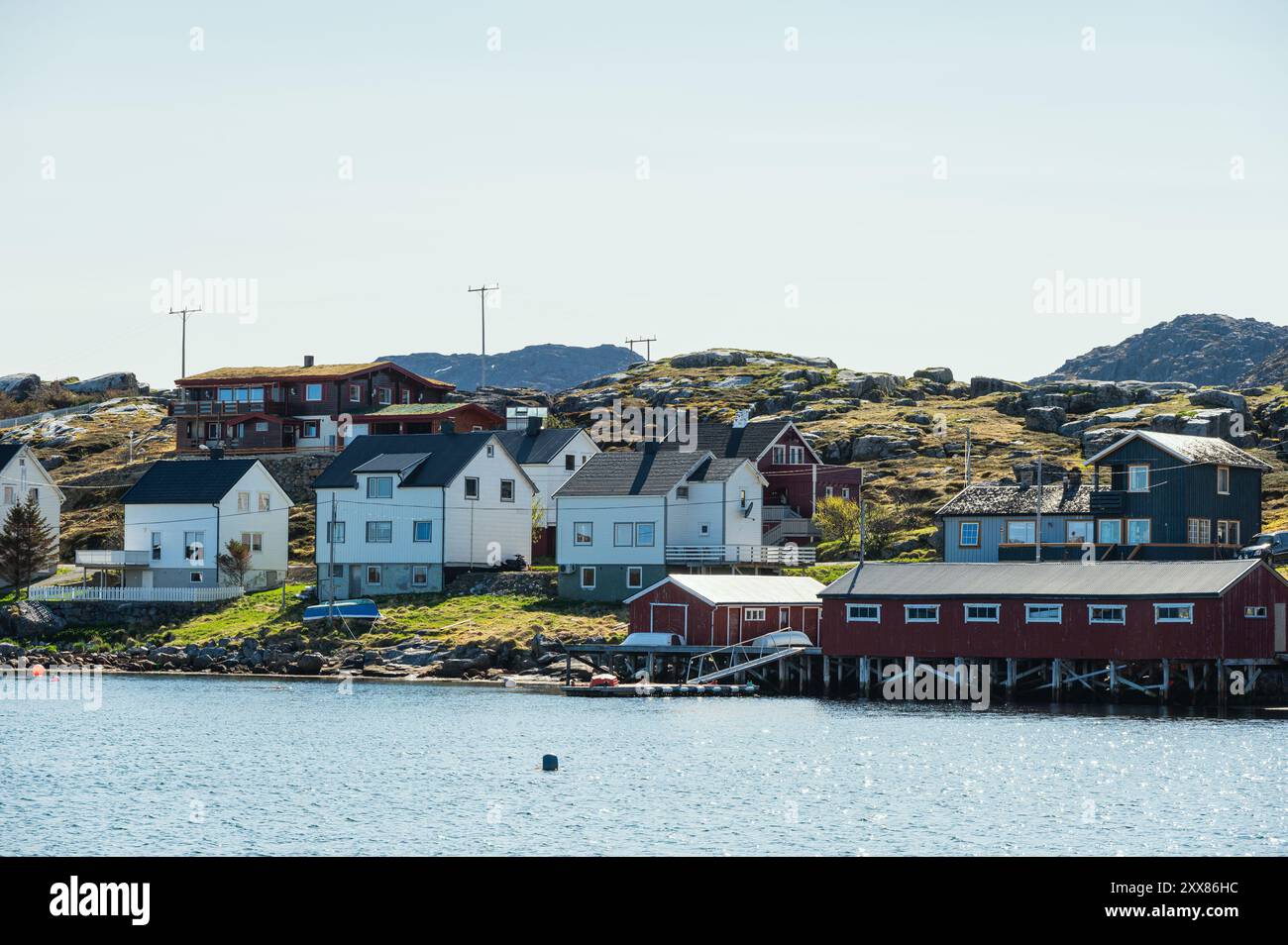 views of the fishing village of Giesvaer and its surroundings, Mageroya ...