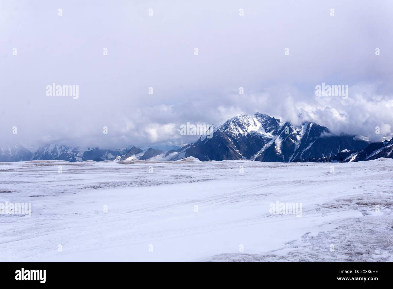 landscape of glacial highland plateau, view from the surface of the ...