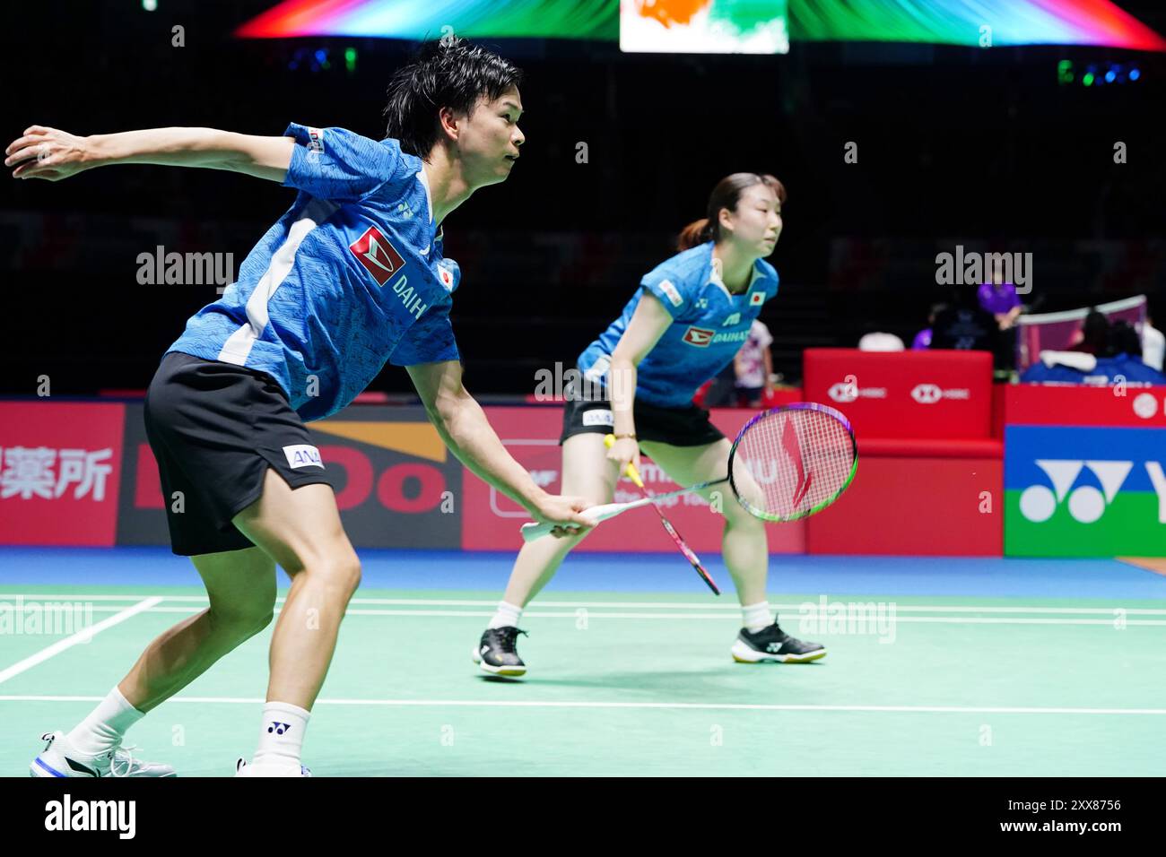 Kanagawa, Japan. 23rd Aug, 2024. Yuta Watanabe (JPN), Arisa Higashino (JPN) Badminton : Daihatsu ...
