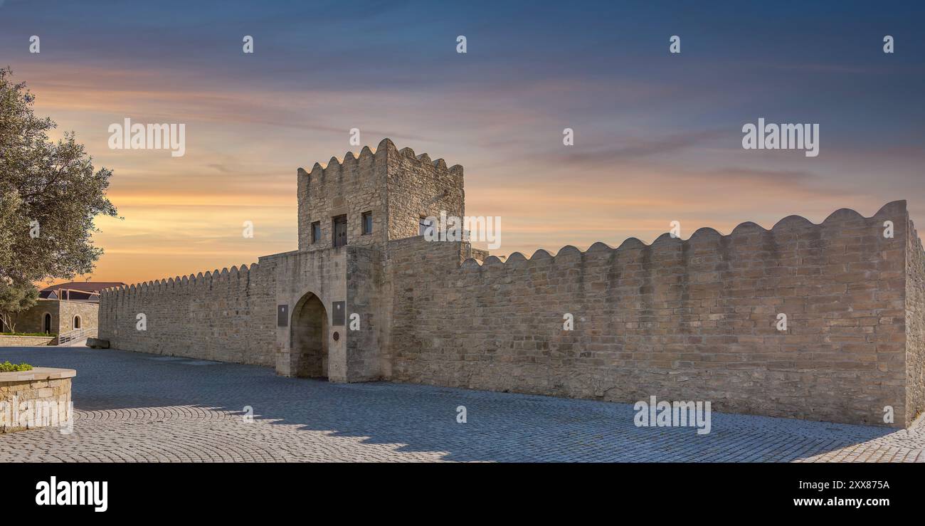 External facade of the Ateshgah Fire Temple in Baku, Azerbaijan, a ...