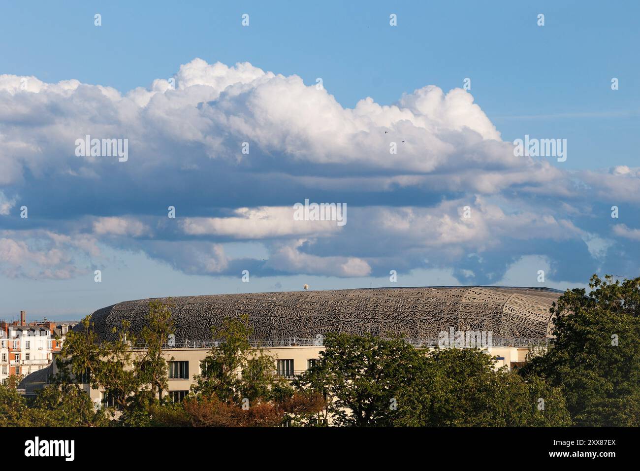 Distant partial view of the Jean-Bouin stadium Stock Photo - Alamy