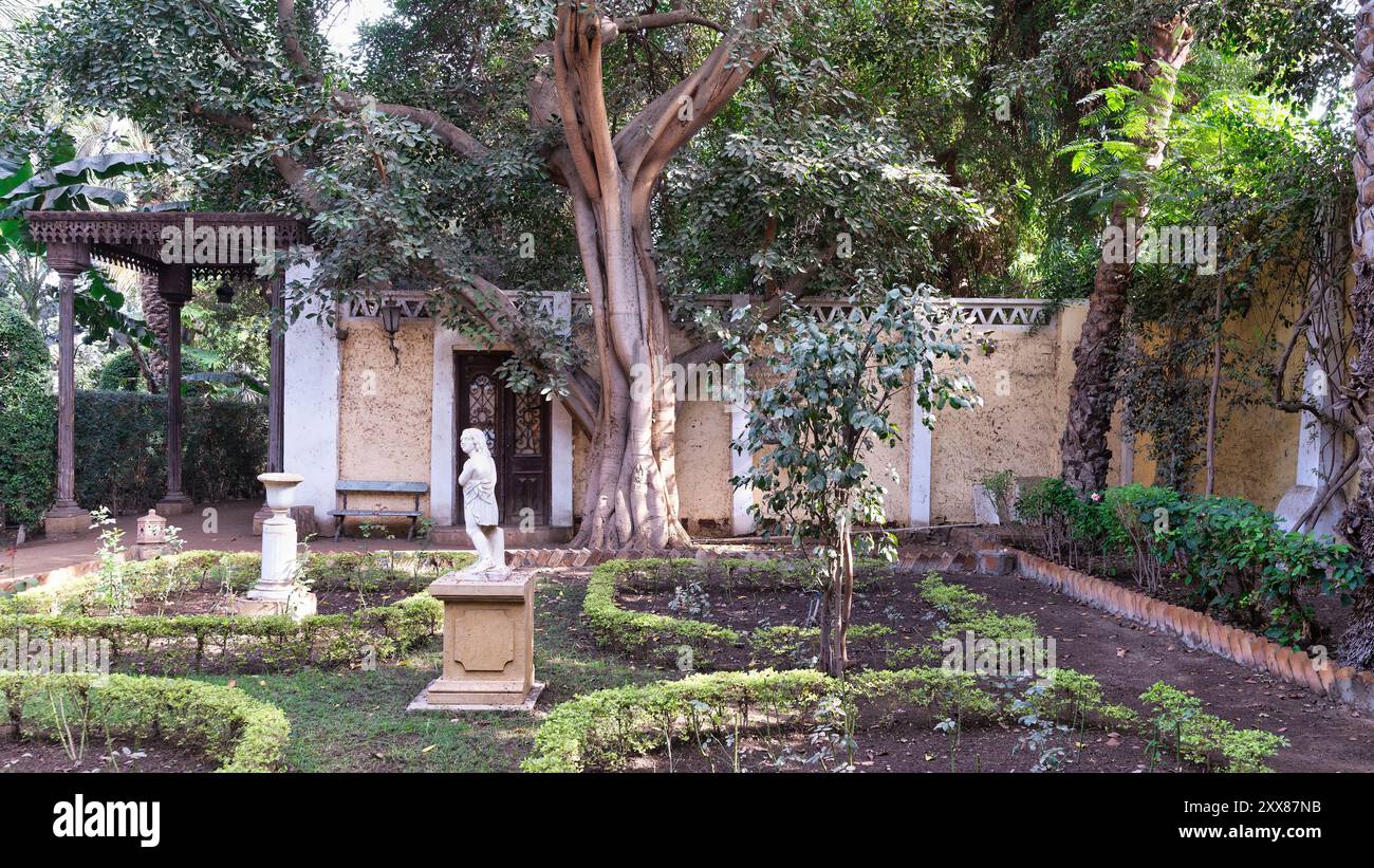 Lush greenery frames the tranquil garden of Prince Naguib Palace in ...