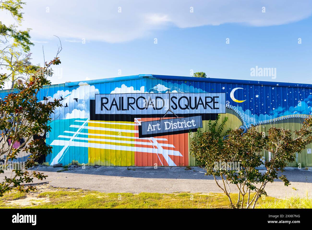 Mural on the side of a warehouse, Railroad Square Art District ...