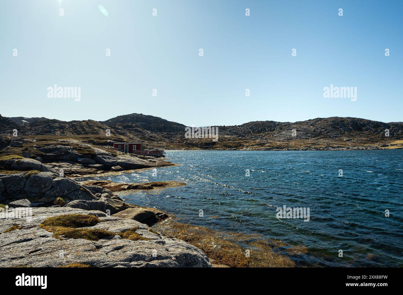 views of the fishing village of Giesvaer and its surroundings, Mageroya ...