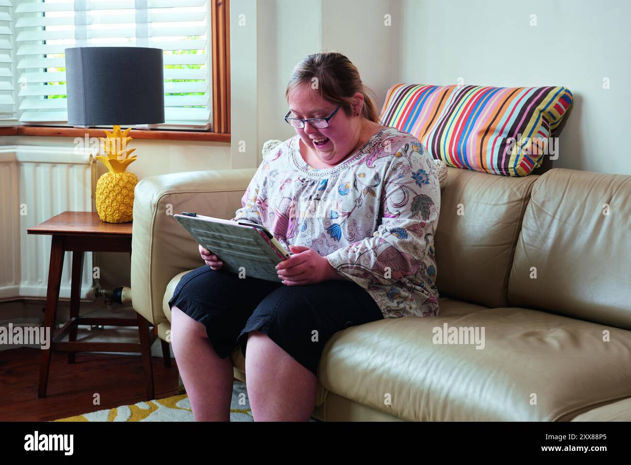 down syndrome peron disability Stock Photo - Alamy