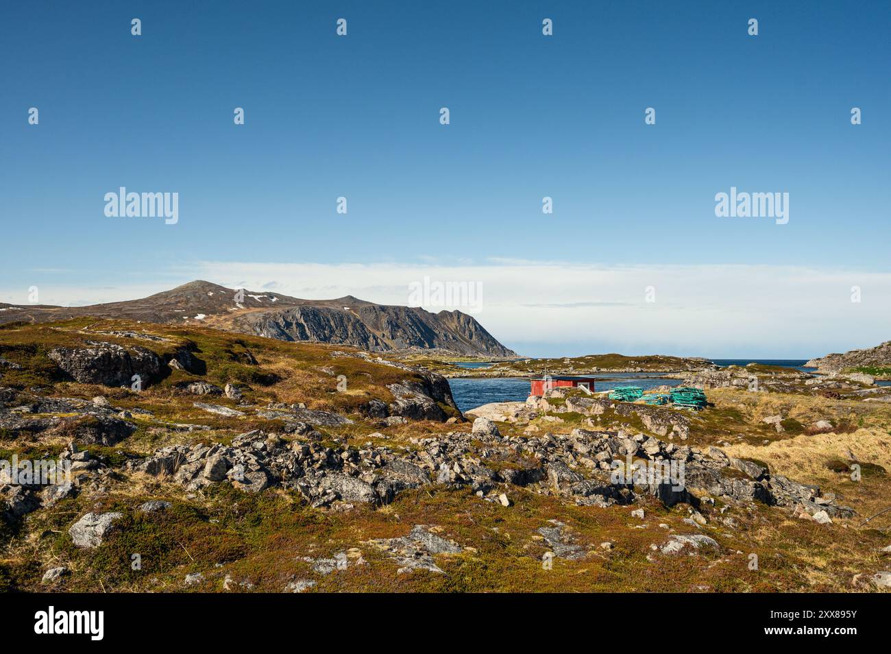 views of the fishing village of Giesvaer and its surroundings, Mageroya ...