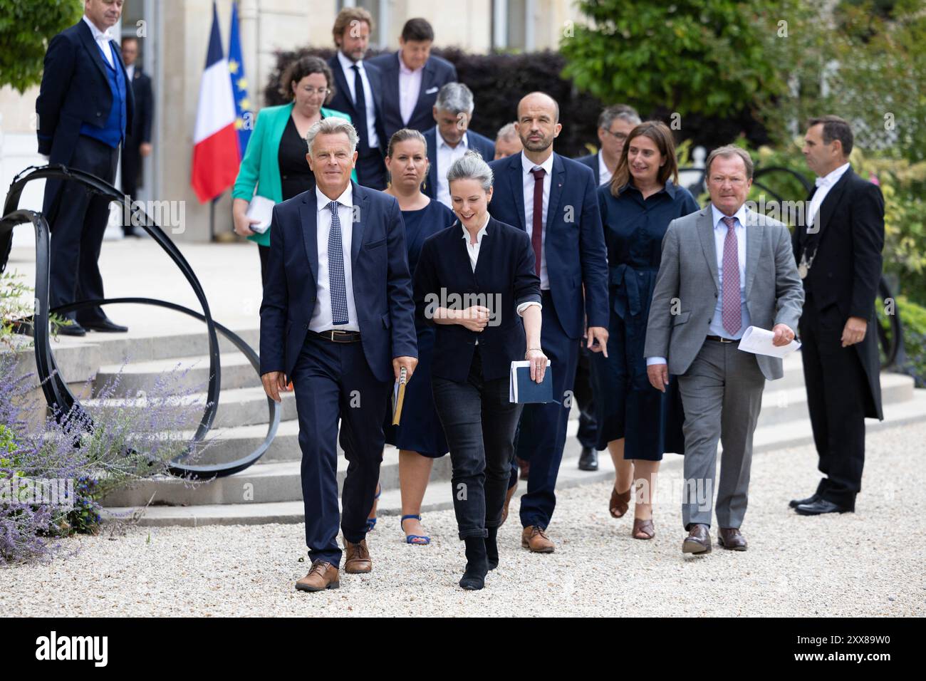 Nouveau Front Populaire (New Popular Front) NFP left-wing coalition ...