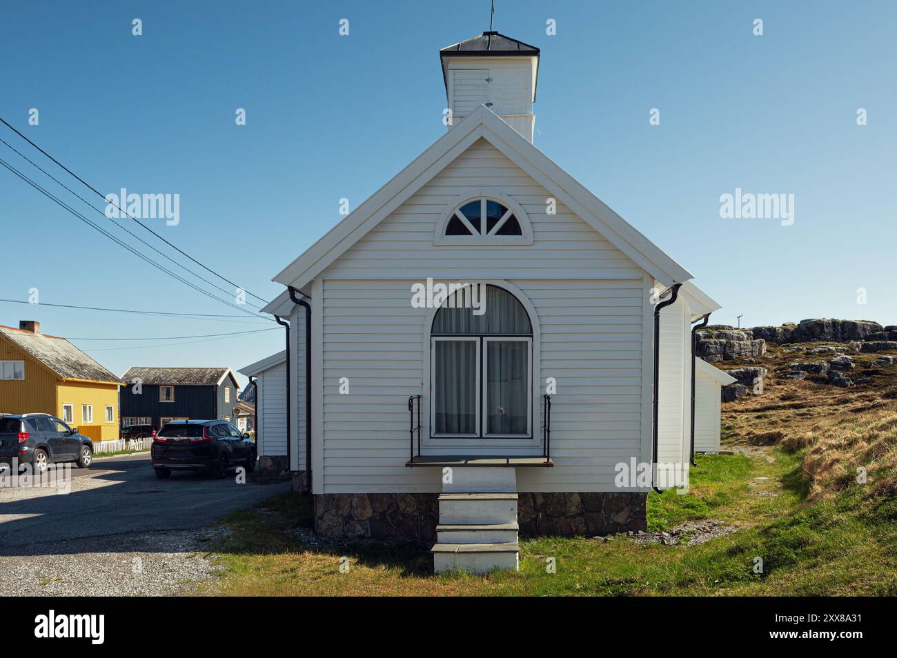 views of the fishing village of Giesvaer and its surroundings, Mageroya ...