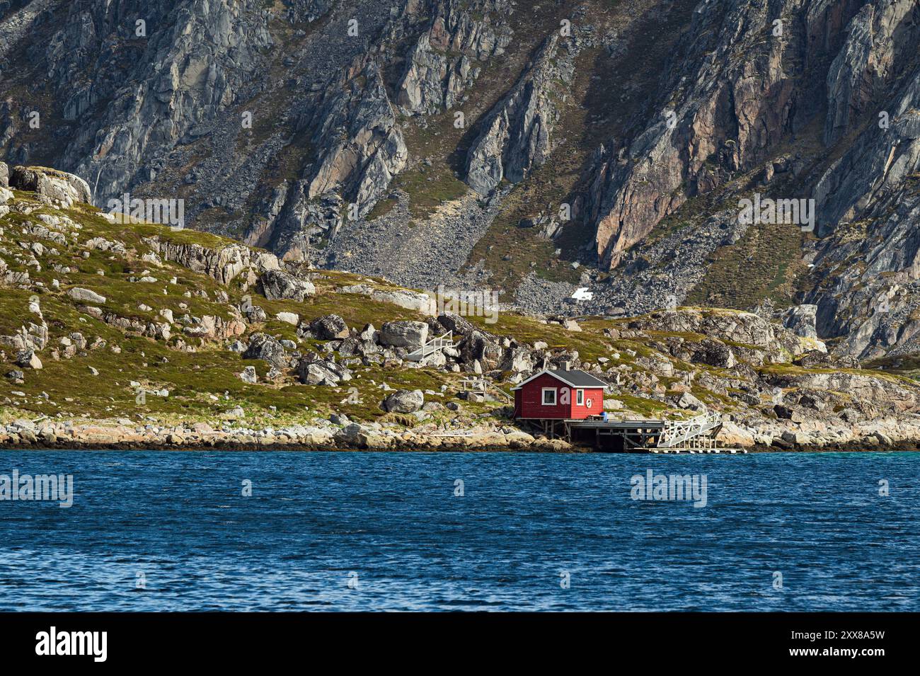 views of the fishing village of Giesvaer and its surroundings, Mageroya ...
