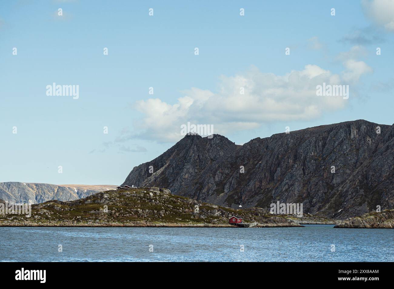 views of the fishing village of Giesvaer and its surroundings, Mageroya ...