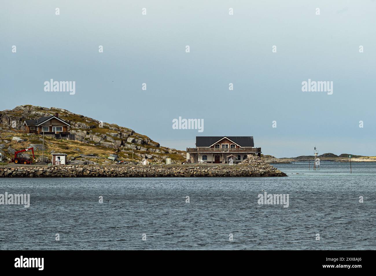 views of the fishing village of Giesvaer and its surroundings, Mageroya ...