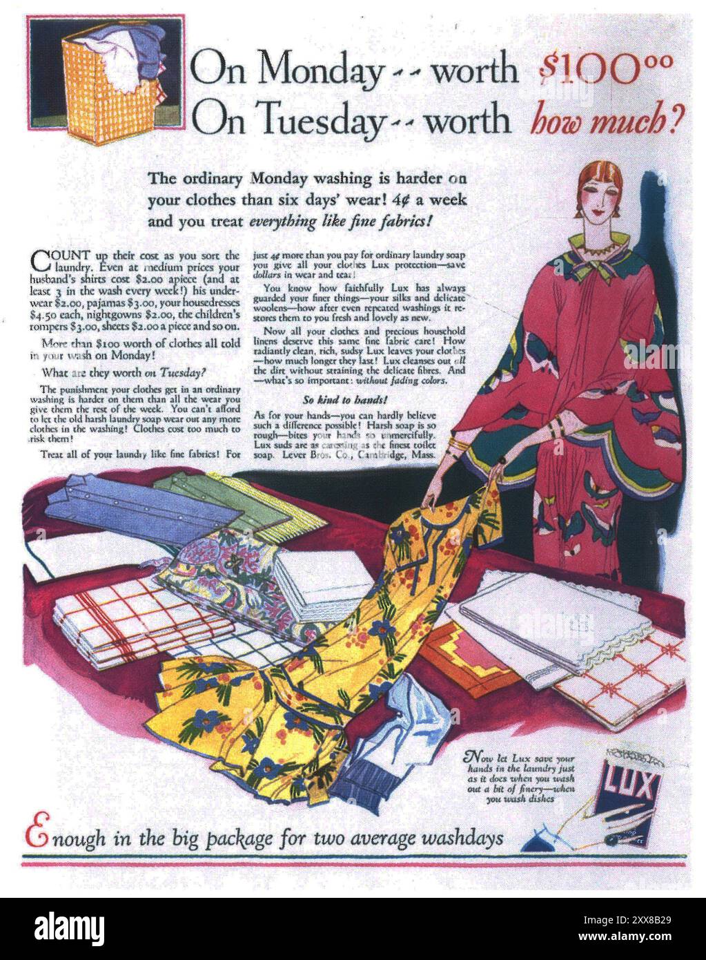 1926 Lux fabric wash ad Stock Photo - Alamy