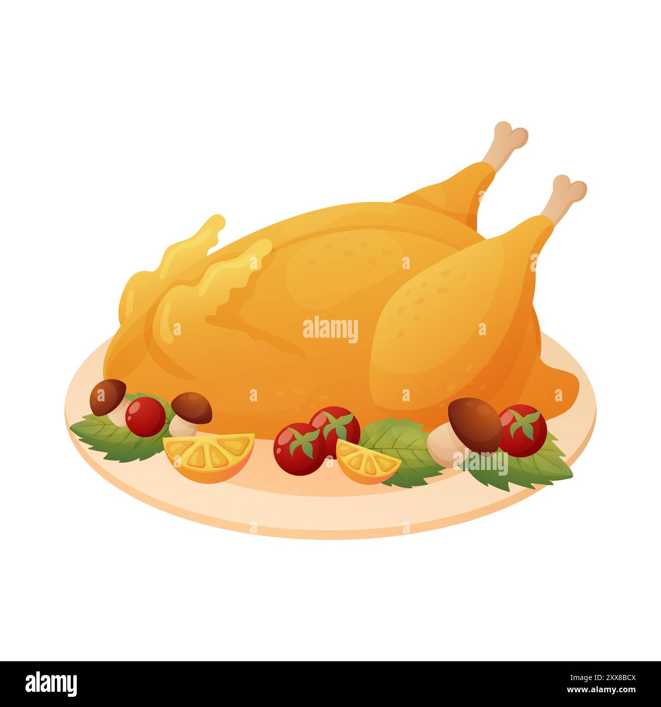 Cooked turkey illustration Cut Out Stock Images & Pictures - Alamy