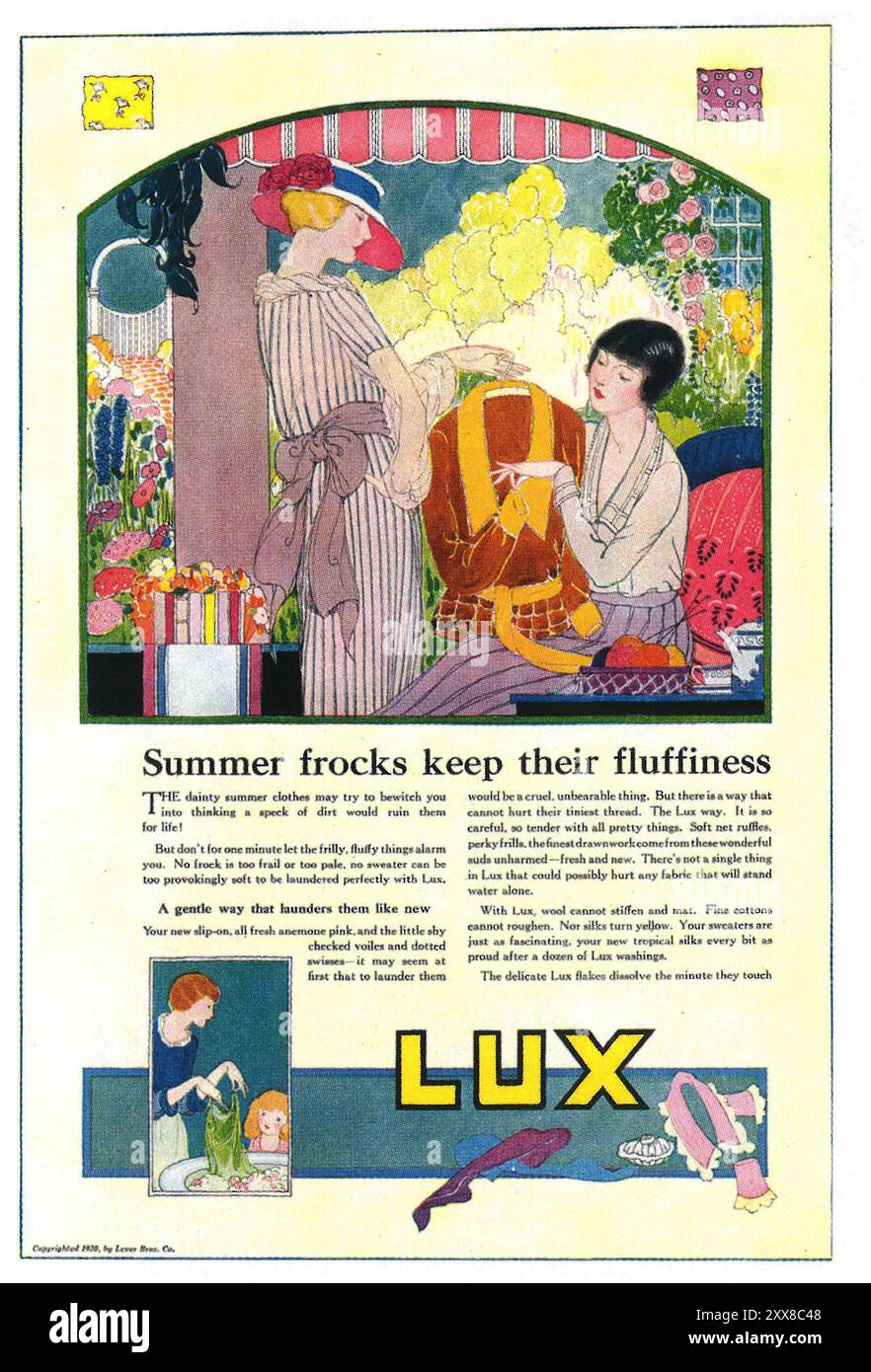 1920 Lux fabric wash ad Stock Photo - Alamy