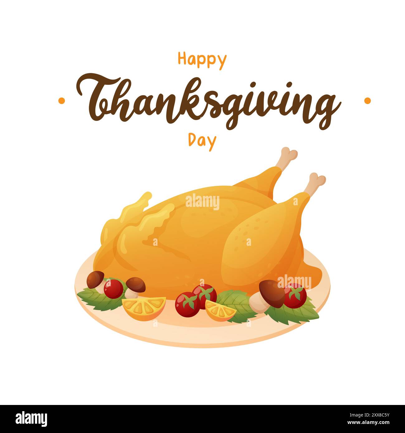 Thanksgiving ready turkey, postcard. Vector illustration isolated on ...