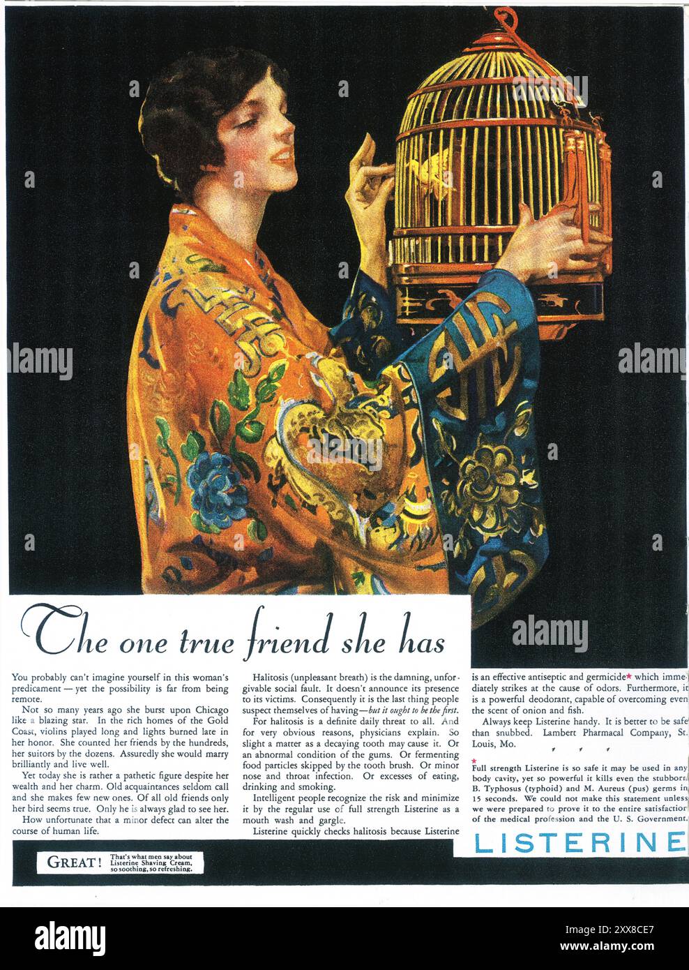 1929 Listerine Mouthwash Ad with JC Leyendecker art Stock Photo - Alamy