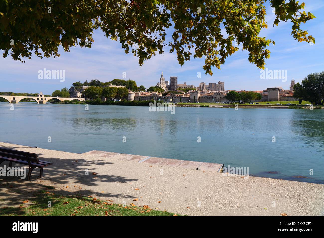 Avignon skyline with Pont Saint-Benezet (Bridge of Saint Benezet ...