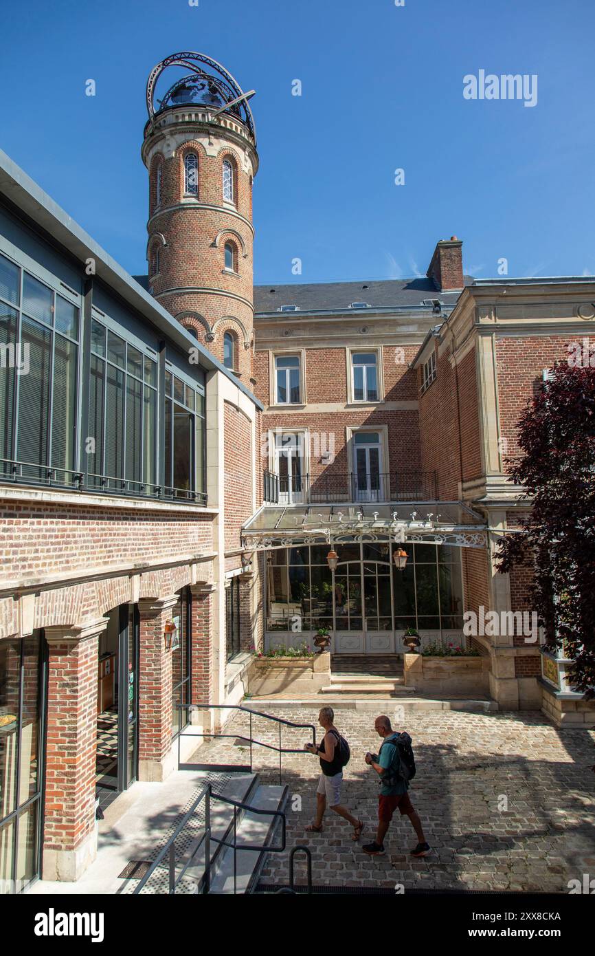 France, Somme, Amiens, tower of Jules Verne's house covered with an ...
