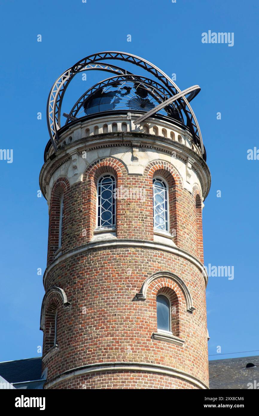 France, Somme, Amiens, tower of Jules Verne's house covered with an ...