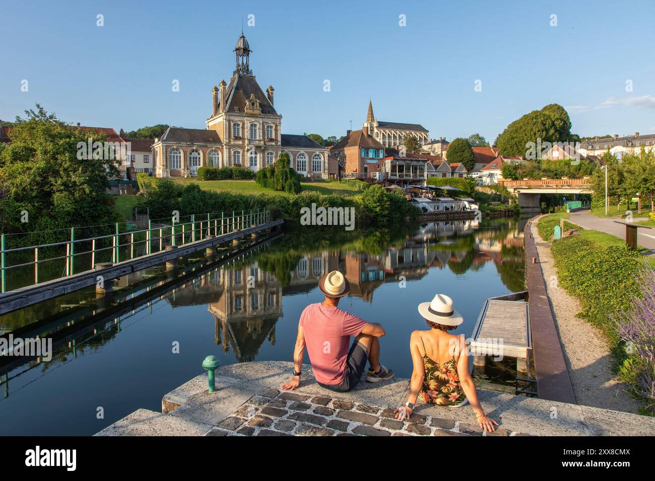 France, Somme, Valley of the Somme, Long, the banks of the Somme along ...