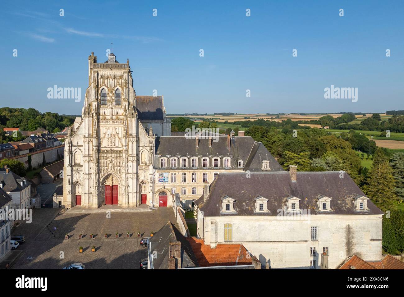 France, Somme, Saint Riquier, the abbey church of Saint Riquier is a ...