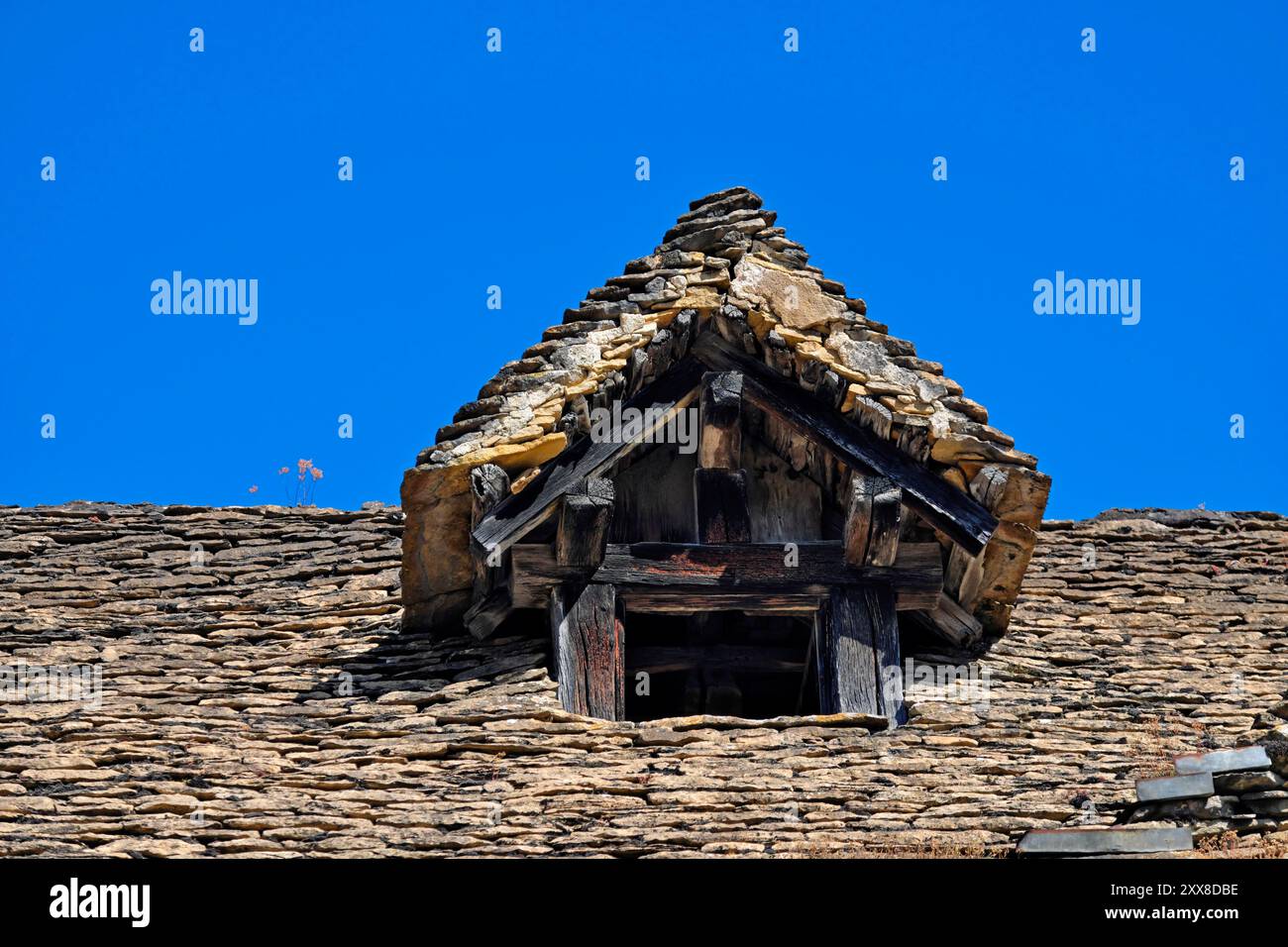 France, Doubs, Cleron, place, old presbytery, bar-restaurant, roof ...