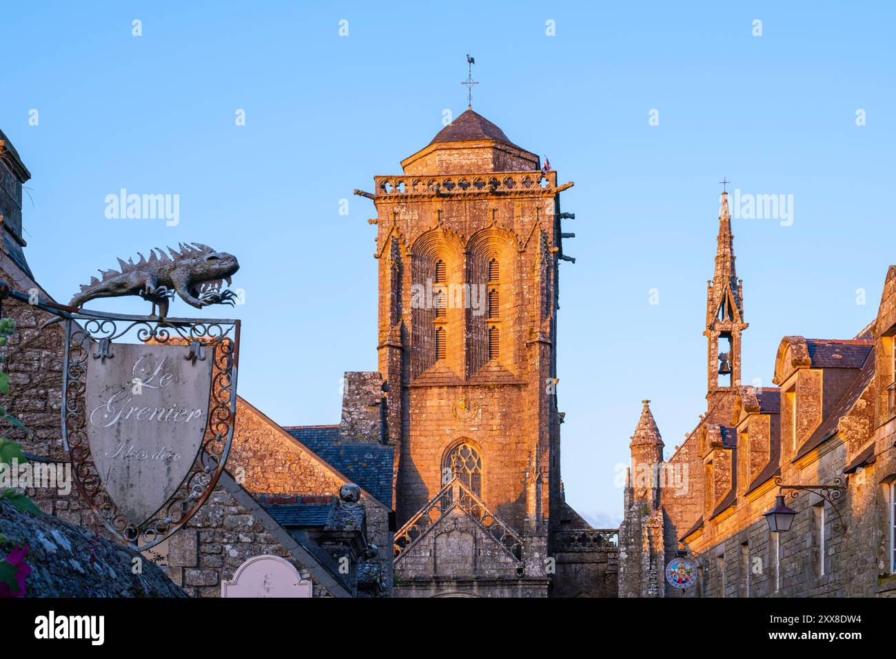 France, Finistere, Locronan, labeled Les Plus Beaux Villages de France ...