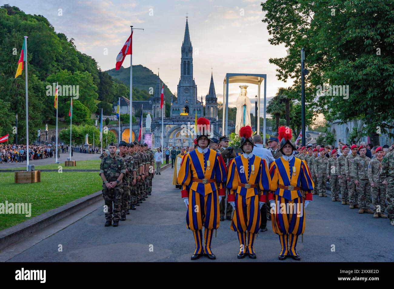 France, Hautes Pyrenees, Lourdes, the Notre Dame de Lourdes shrine ...