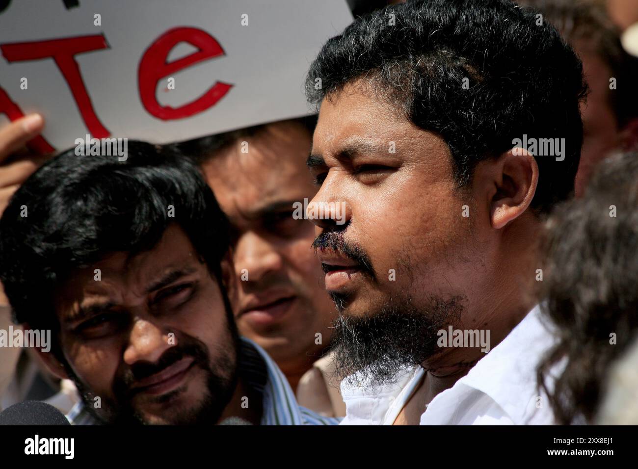 Taxi Driver Ahmed Hassan Sharif at a press conference outside the City ...