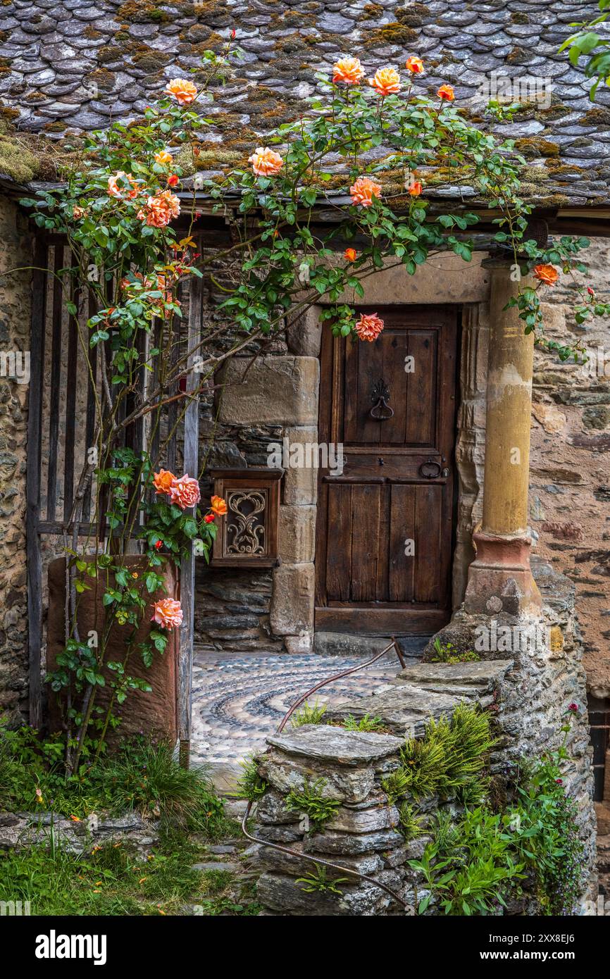 France, Aveyron, Conques, labeled Plus Beautiful villages of France ...