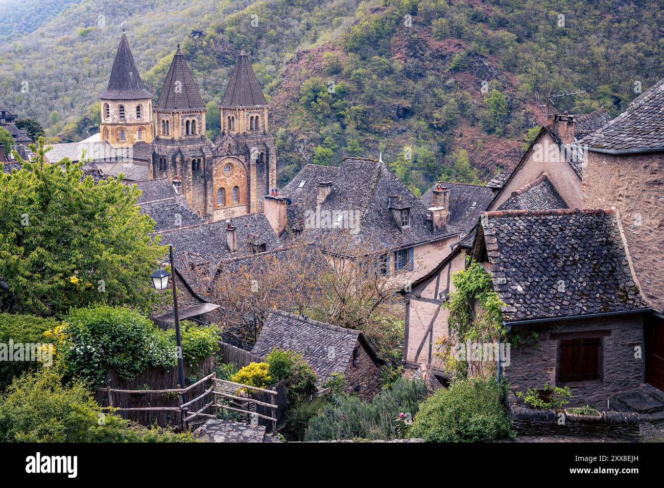 France, Aveyron, Conques, labeled Les Plus Beaux Villages de France ...