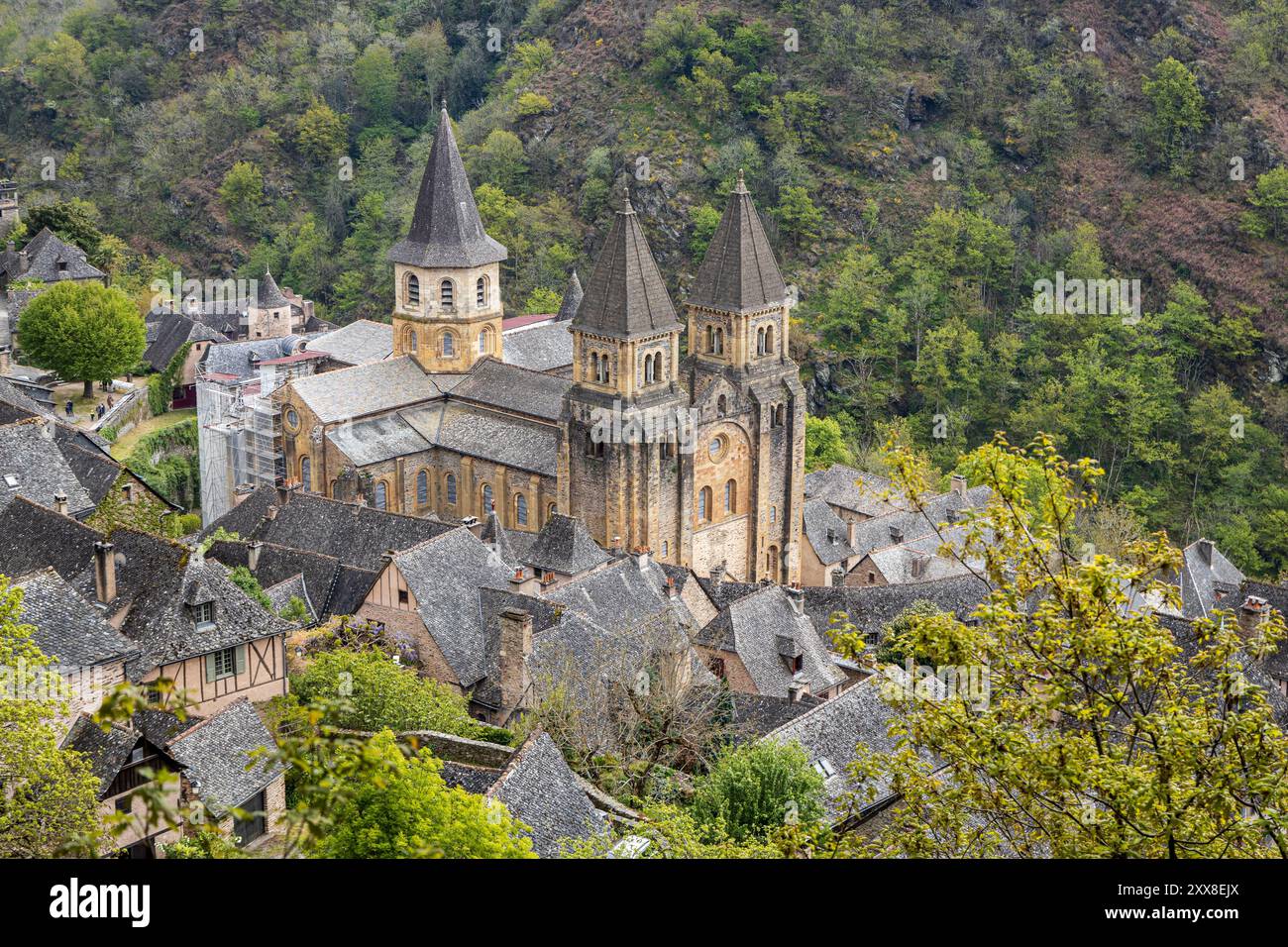 France, Aveyron, Conques, labeled Les Plus Beaux Villages de France ...