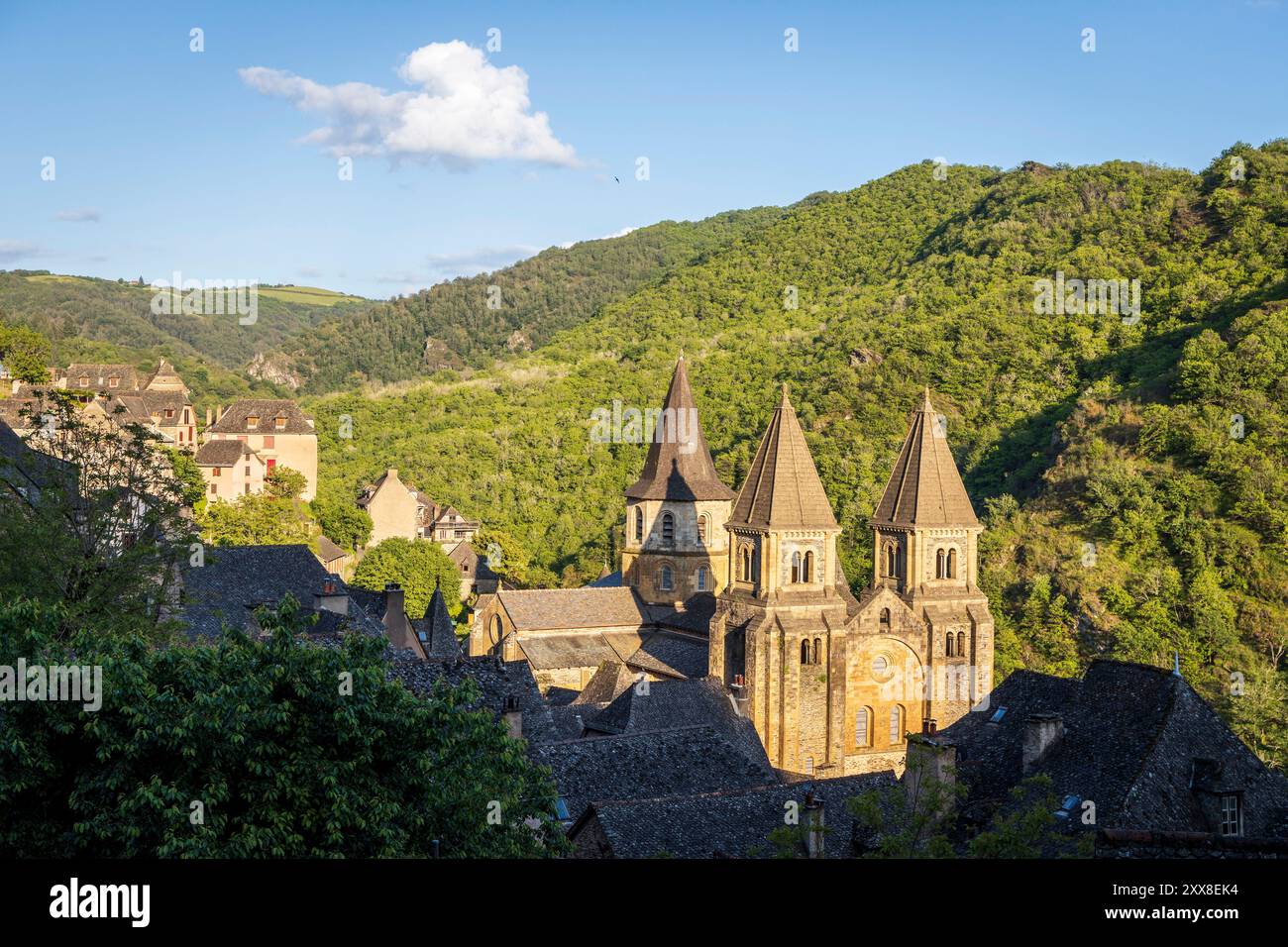France, Aveyron, Conques, labeled Les Plus Beaux Villages de France ...