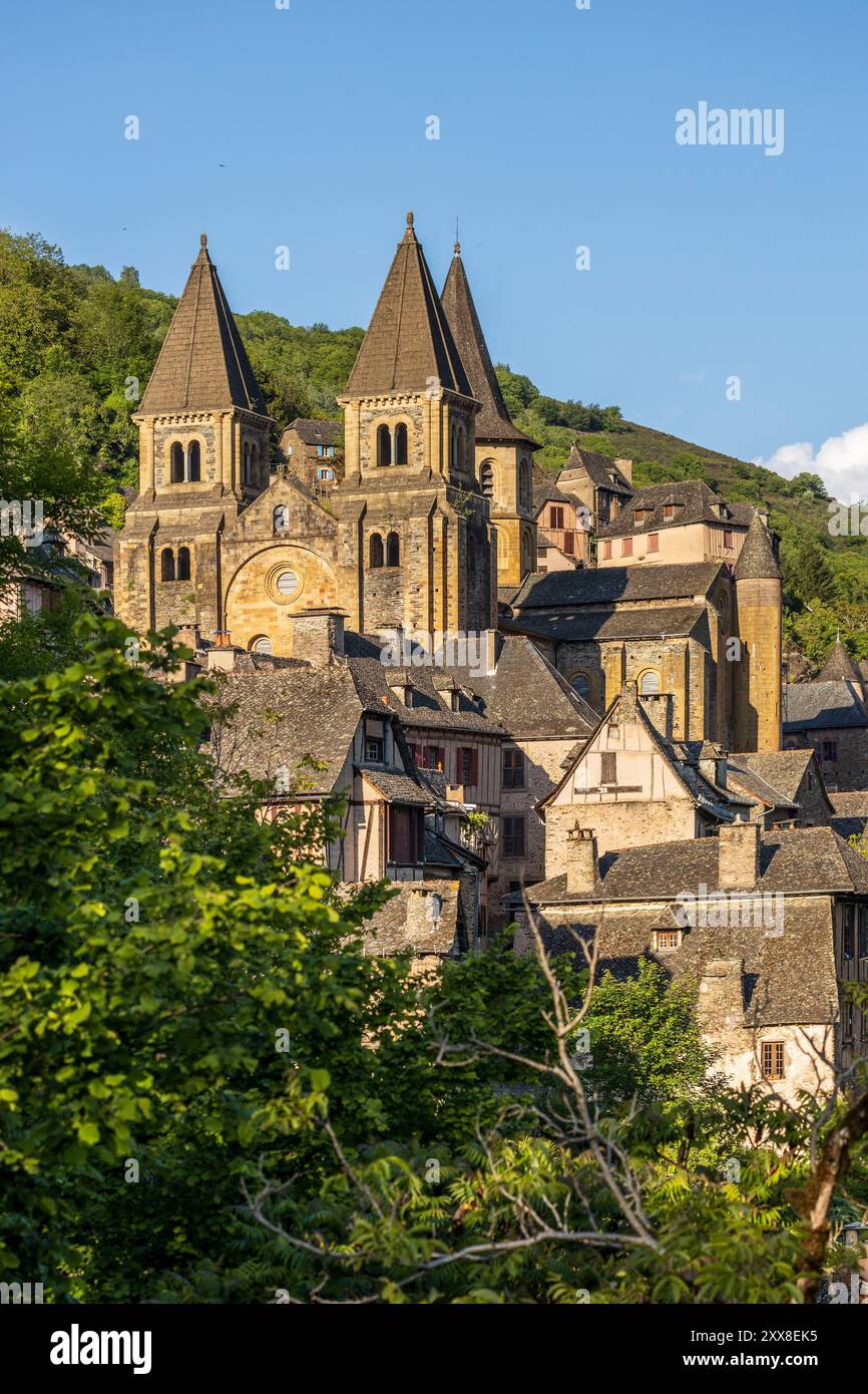 France, Aveyron, Conques, labeled Les Plus Beaux Villages de France ...