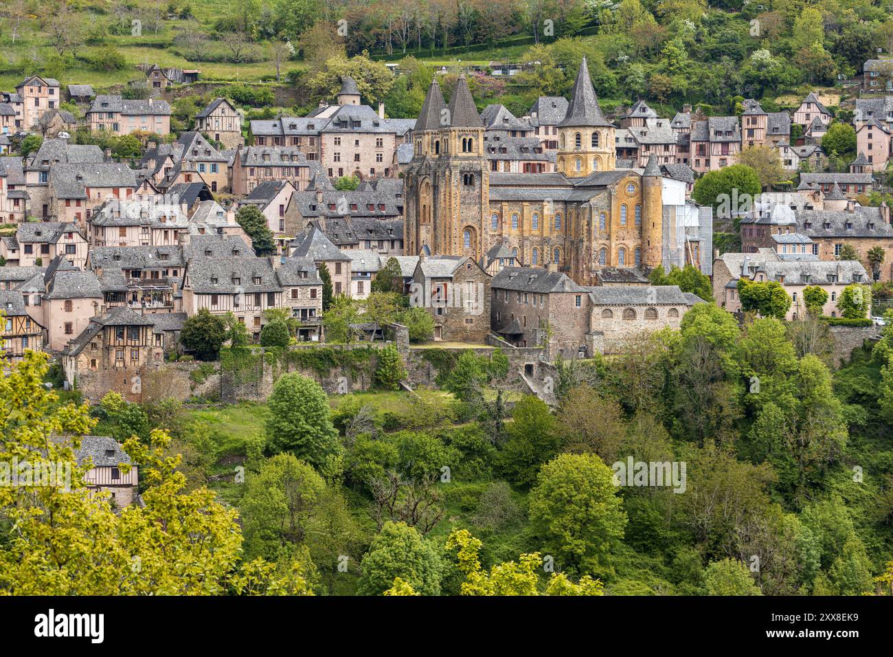France, Aveyron, Conques, labeled Les Plus Beaux Villages de France ...