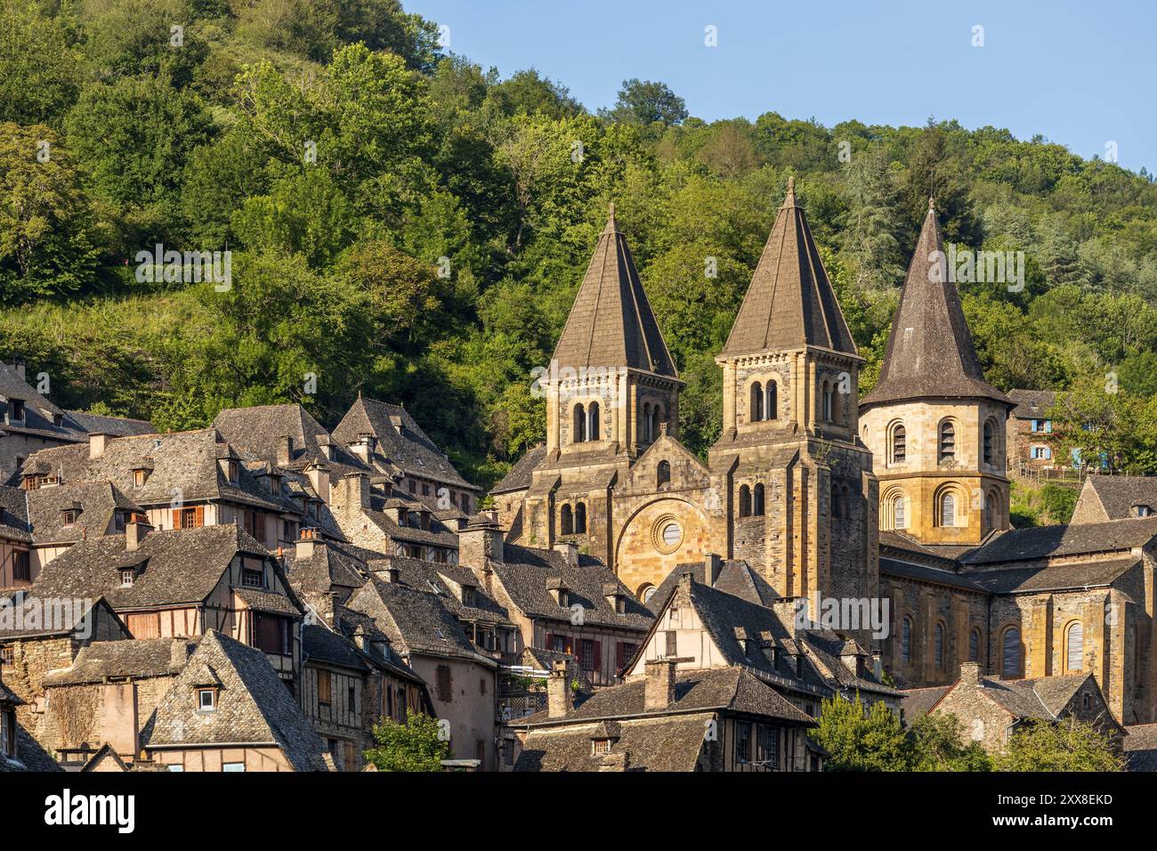 France, Aveyron, Conques, labeled Les Plus Beaux Villages de France ...