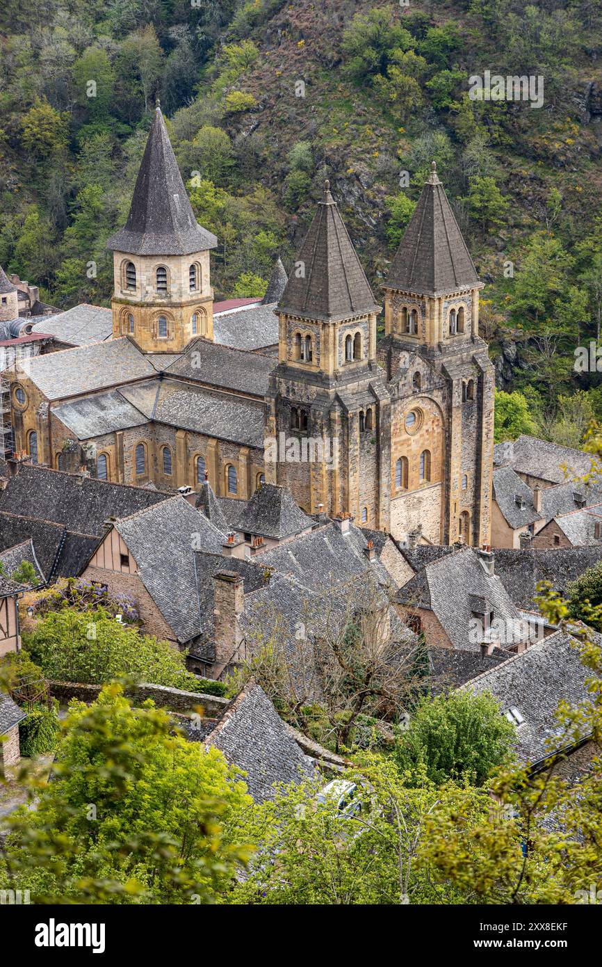 France, Aveyron, Conques, labeled Les Plus Beaux Villages de France ...